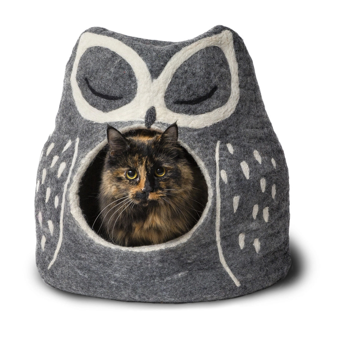 Hoot Grey Owl Wool Cat Cave – Duke & Fox