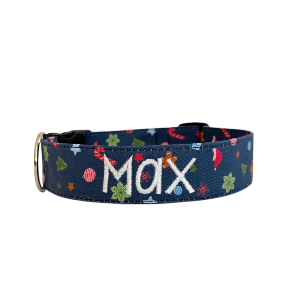 Navy Christmas Personalized Dog Collar – Duke & Fox
