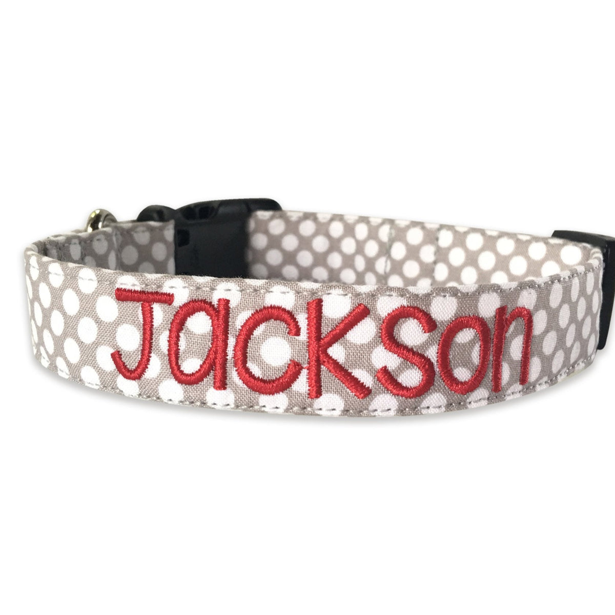 Gray Polka Dots Personalized Dog Collar – Duke & Fox